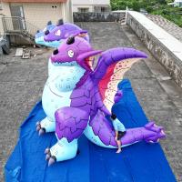 China Custom Giant PVC Inflatable Cartoon 4.5m Three-Heads Dragon for Advertising for sale