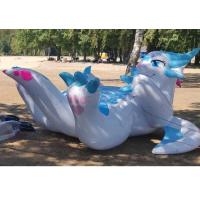 China Custom Inflatable Laying White Dragon Crystal 3-6m PVC Advertising Model for sale
