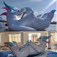 China Custom Inflatable Laying White Dragon Crystal 3-6m PVC Advertising Model for sale