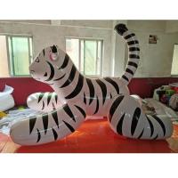 China White Giant Inflatable Tiger Cartoon Doll Balloon 0.4mm PVC Custom Size for sale