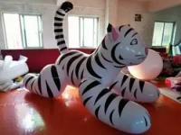 China White Giant Inflatable Tiger Cartoon Doll Balloon 0.4mm PVC Custom Size for sale