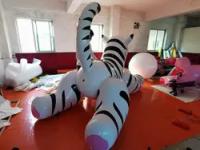 China White Giant Inflatable Tiger Cartoon Doll Balloon 0.4mm PVC Custom Size for sale