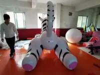 China White Giant Inflatable Tiger Cartoon Doll Balloon 0.4mm PVC Custom Size for sale