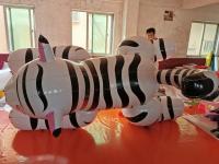China White Giant Inflatable Tiger Cartoon Doll Balloon 0.4mm PVC Custom Size for sale