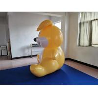 China Hot sale quality pvc inflatable yellow rabbit decorative for easter rabbit for sale
