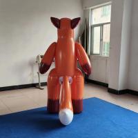 China Custom 6ft Inflatable Cartoon Fox PVC Advertising Mascot 0.4mm for sale