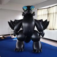 China Beile customize 2.5m tall black pvc Inflatable black dragon for sale