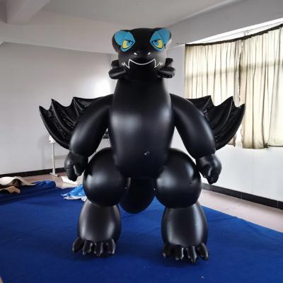 China Beile customize 2.5m tall black pvc Inflatable black dragon for sale