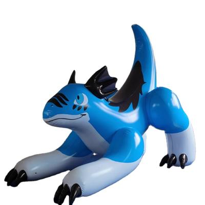 China Custom PVC Inflatable Blue Dragon Toy 2m Long for Party Promotion for sale