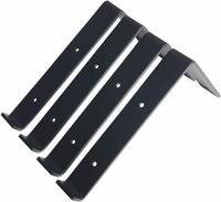 China Heavy Duty 5 6 7 8 9 Inch Black Powder Coating Metal Bracket L Floating Wall Shelf Brackets for sale