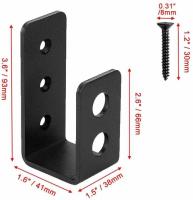 China OEM Custom Black Powder Coated Stamping Metal U Shape Door Barricade Brackets for sale