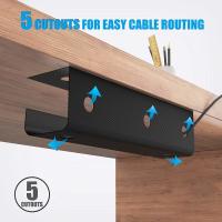 China Custom Carbon Steel Powder Coating Metal Bracket Under Desk Cable Management Tray Wire Tray For Office for sale