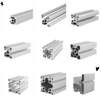 China Custom Silver Black V Slot 20X20 100mm-1500mm Aluminum Profile Extrusion Parts for sale