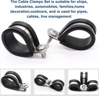 China Rubber Lined P Clips Rubber Pipe Clamps Stainless Steel INOX 304 Durable R Types Hose Clamps Quick Locking Pipe Clamp for sale