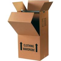 China Custom Removable Hanging Rod Suitable for Hanging Clothes Cardboard Wardrobe Moving Box for sale