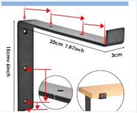 China Wholesale L Support Steel Wall Mounted Heavy Duty Floating Metal Shelf Support Bracket for sale