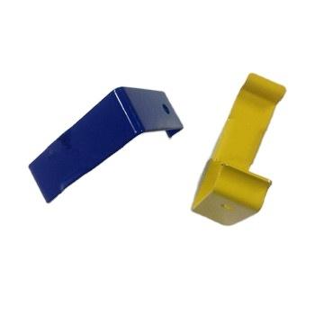 China Stepped-Profile Powder-Coated Crate Clips for Wooden Boxes - Blue and Yellow for sale