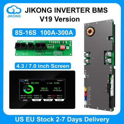 China JK BMS V19 Smart Inverter BMS PCBA 8S~16S 24V 48V 200A 1A 2A Active Balance Lifepo4 Li-ion Lto Battery Energy Storage Display for sale