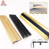 China Anti Slip Extruded Aluminum Stair Nosing Silver Gold Black Customized Color for sale