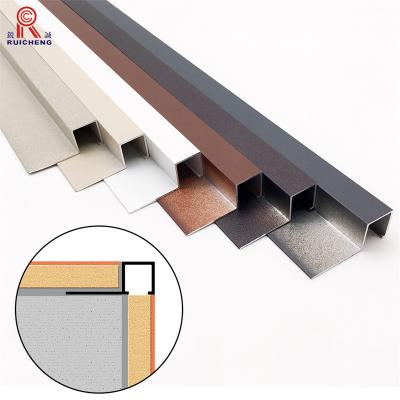 China Metal Gold Aluminium Square Edge Tile Trim Tile Floor Trim Corner Internal Protection for sale