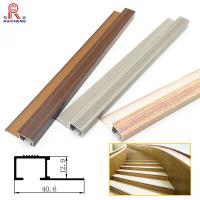 China Polished Aluminium Stair Nosing Edge Trim Stair Edge Protectors With Rubber for sale
