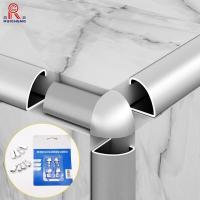 China Brushed Aluminium Tile Trim , Anodized Metal Tile Trim 8mm Anticorrosion for sale