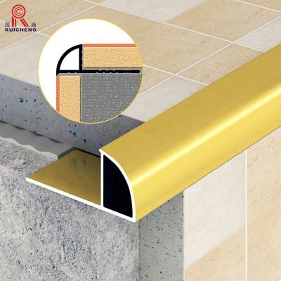 China Round Shape Aluminum Floor Edge Trim Anodized Edge Ceramic Trim Line for sale