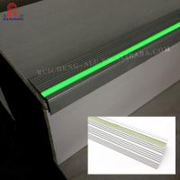 China Photoluminescent Black Aluminium Stair Nosing , 8.5mm Aluminum Stair Bullnose for sale