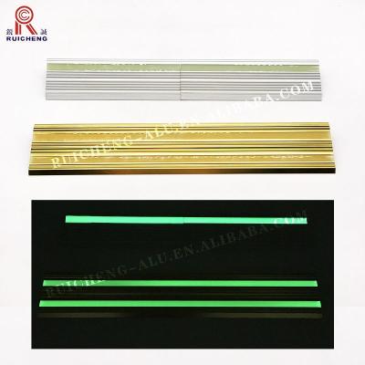 China Photoluminescent Black Aluminium Stair Nosing , 8.5mm Aluminum Stair Bullnose for sale