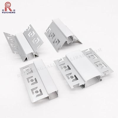 China Wall Corner Aluminium LED Strip Light Profile 3mm Thickness Recessed for sale