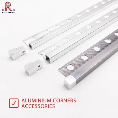 China Powder Coating White Aluminum Tile Trim Square Edge Shape 3m Length T8 for sale