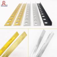 China Brushed Ceramic Tile Metal Edge Trim , 8.5mm Aluminum Trim Tile  L Shape for sale