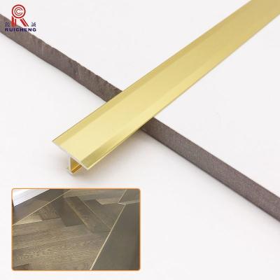 China Anodized Aluminum Transition Strips For Flooring 2.6m Length Gold Color for sale