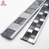 China Crystal Glass Listello Tile Trim 10mm , Mosaic Tile Edge Trim Anodizing for sale