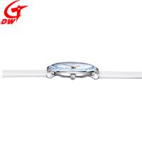 China Minimalist Alloy Quartz Watches Classic Men / Women Leather Strap Curve Dial OEM for sale
