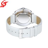 China Minimalist Alloy Quartz Watches Classic Men / Women Leather Strap Curve Dial OEM for sale