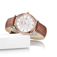 China Water Resistant Quartz Stainless Steel Watch Genuine Leather Strap With SR626SW Battery for sale