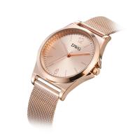 China Women's Analog Quartz Rose Gold Watch with Stainless Steel Mesh Strap Ladies Watch Simple and Elegant for sale