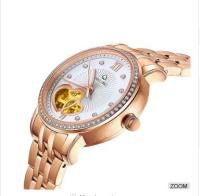 China Fashion Rose Gold Automatic Mens Wrist Watches With Stainless Steel Back for sale