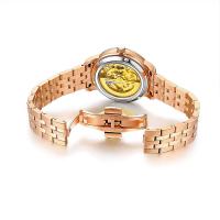 China Fashion Rose Gold Automatic Mens Wrist Watches With Stainless Steel Back for sale