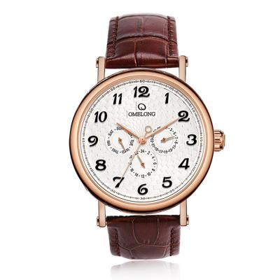 China 5 ATM Waterproof Quartz Stainless Steel Watch Three Eye Dial Chronograph Watch for sale