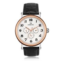 China 5 ATM Waterproof Quartz Stainless Steel Watch Three Eye Dial Chronograph Watch for sale