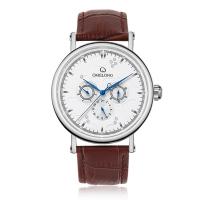 China 5 ATM Waterproof Quartz Stainless Steel Watch Three Eye Dial Chronograph Watch for sale