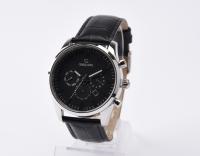 China Business Gift Leather Strap Wrist Watches , IP Plating Mens Stainless Steel Watch for sale