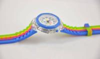 China Rainbow Color Band Kids Waterproof Watch , Silicone Quartz LED Light Up Watch for sale