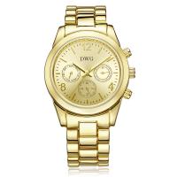 China 24k Gold Brass Wrist Watch , Quartz Japan Movt Womens Watch Water Resistant for sale