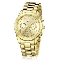 China 24k Gold Brass Wrist Watch , Quartz Japan Movt Womens Watch Water Resistant for sale
