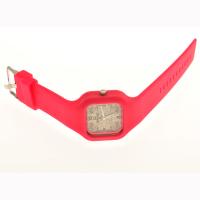 China Red Color Silicone Square Watch Water Resistant With Quartz Movement for sale