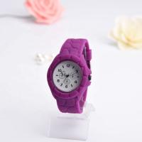 China Promotional Gifts Silicone Rubber Bracelet Watch Purple Color With RoHS & CE Approval for sale