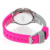 China Pink Color Silicone Bracelet Watch Waterproof With Auto Date And Mineral Glass for sale